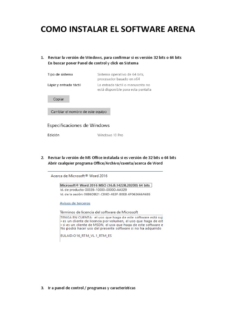 Como Instalar El Software Arena | PDF | Informática