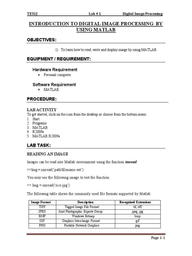 Introduction To Digital Image Processing by Using Matlab: Objectives | Download Free PDF ...