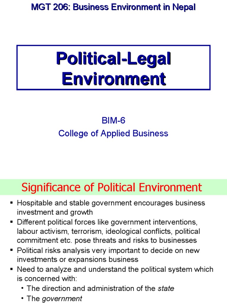3 Political-Legal Environment - R | PDF | Taxes | Judiciaries