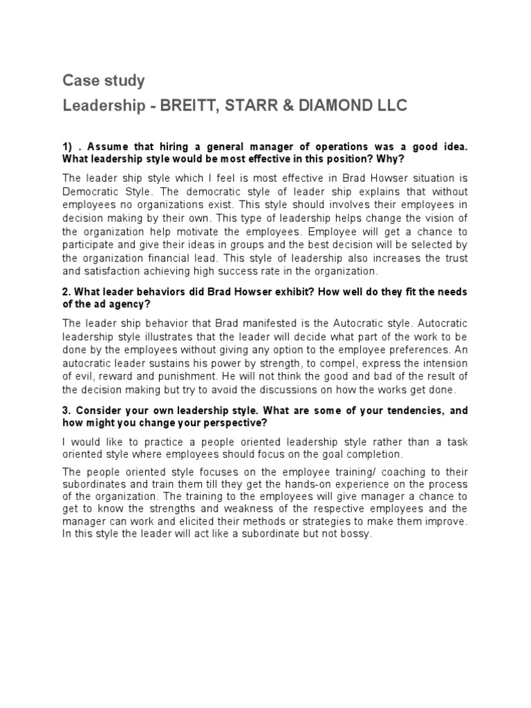 Leadership - Case Study | PDF