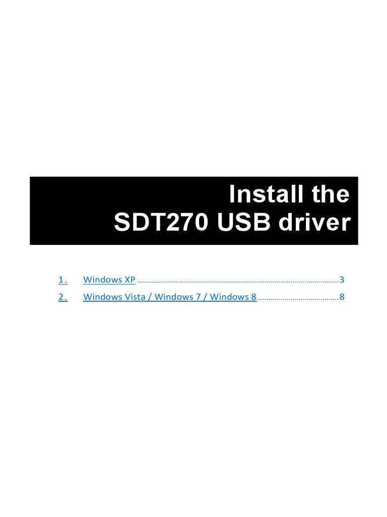 SDT270 Driver Installation | PDF | Device Driver | Microsoft Windows