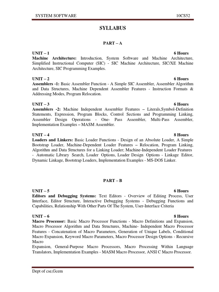 System Software 10CS52 | PDF | Assembly Language | Macro (Computer Science)