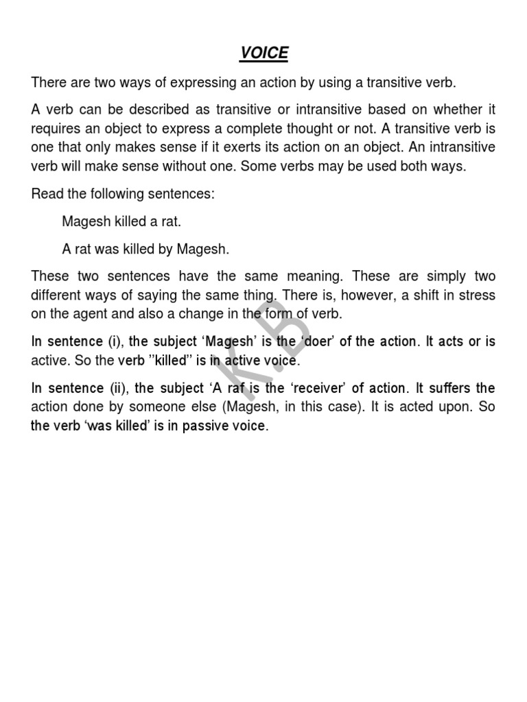 An In-Depth Explanation of Active and Passive Voice, with Examples of ...