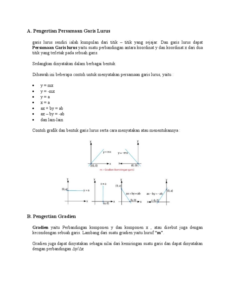 Pengertian dan Rumus Persamaan Garis Lurus | PDF | Metode & Bahan Ajar