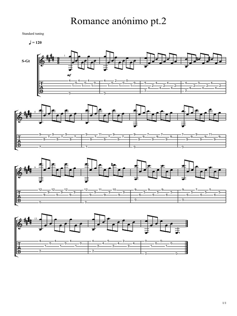 Romance Anónimo pt.2: Standard Tuning | PDF