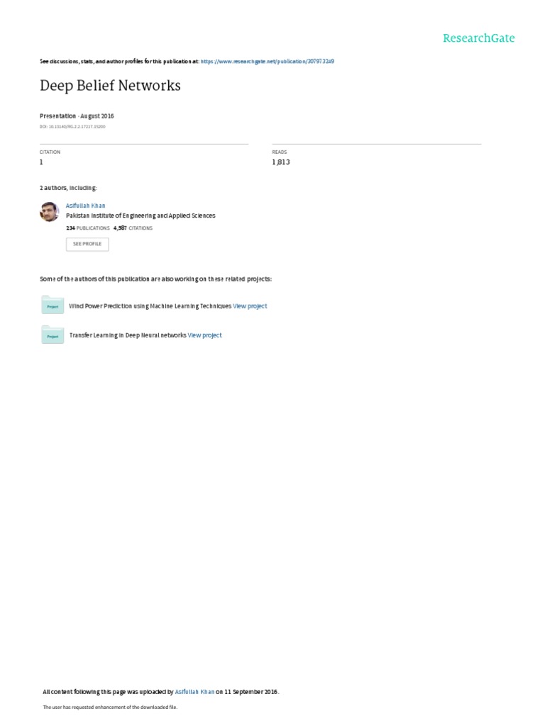 DBN: Deep Belief Networks Explained | PDF | Algorithms | Theoretical ...