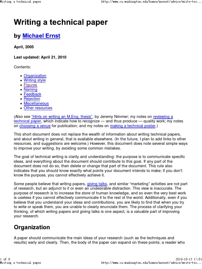 Writing A Technical Paper | PDF | Software Bug | Paragraph