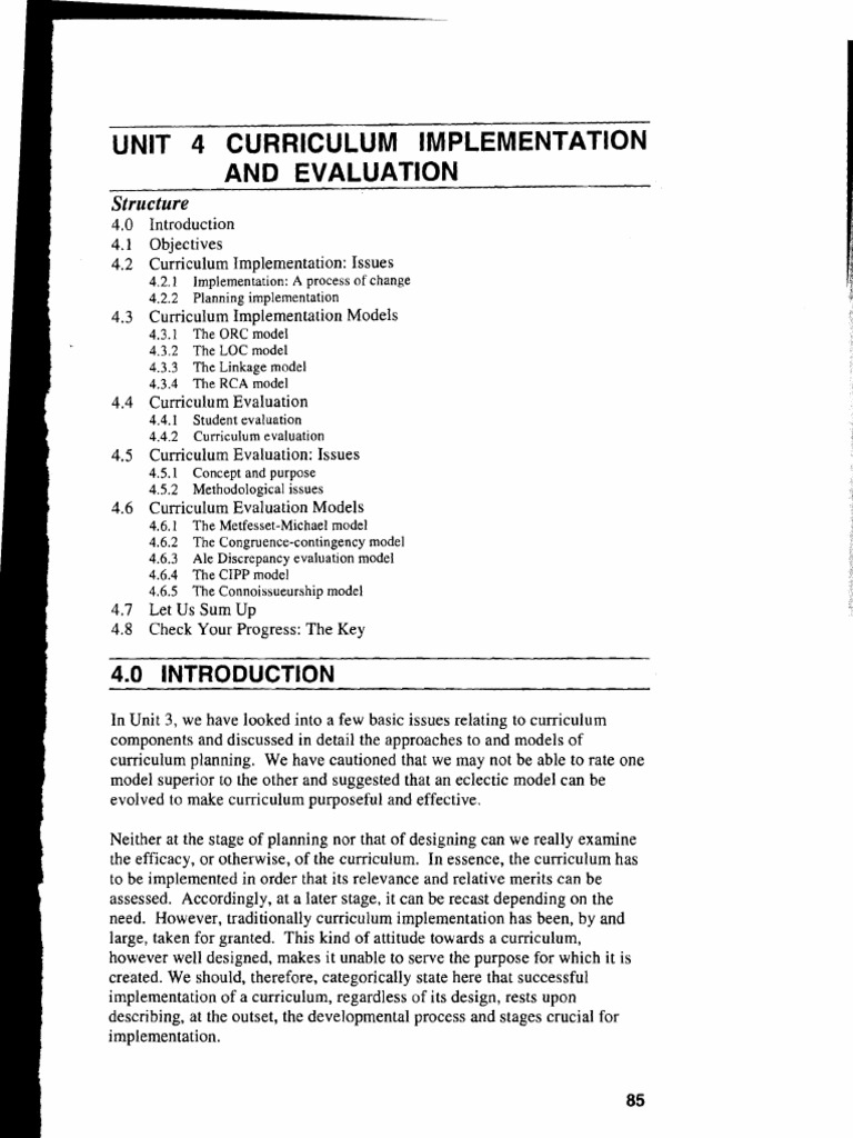 What Is Curriculum Implementation And Evaluation