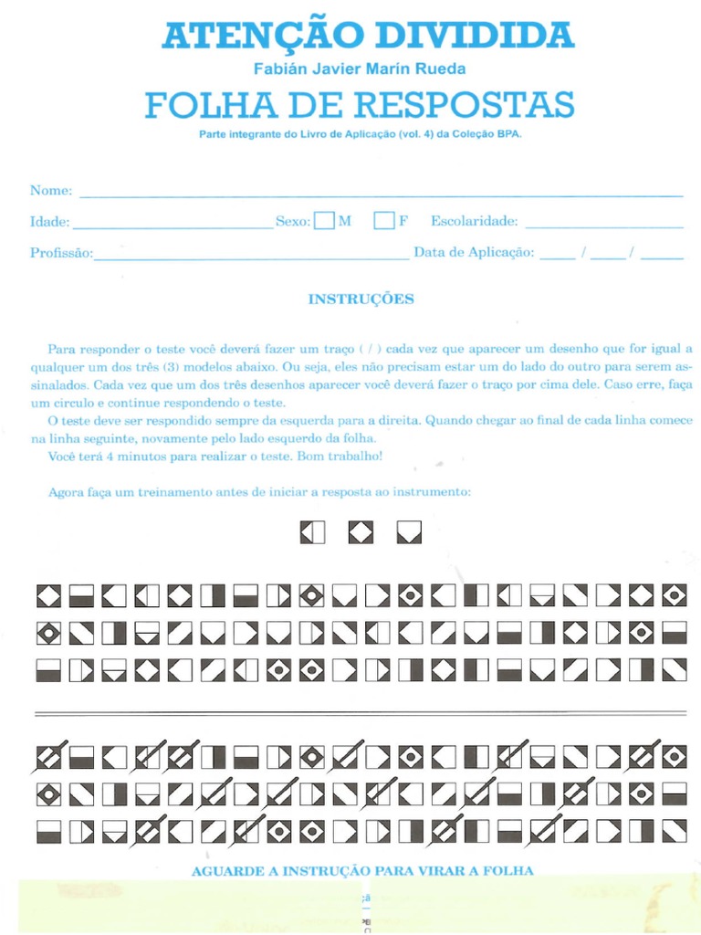 Teste Atenção Dividida | PDF