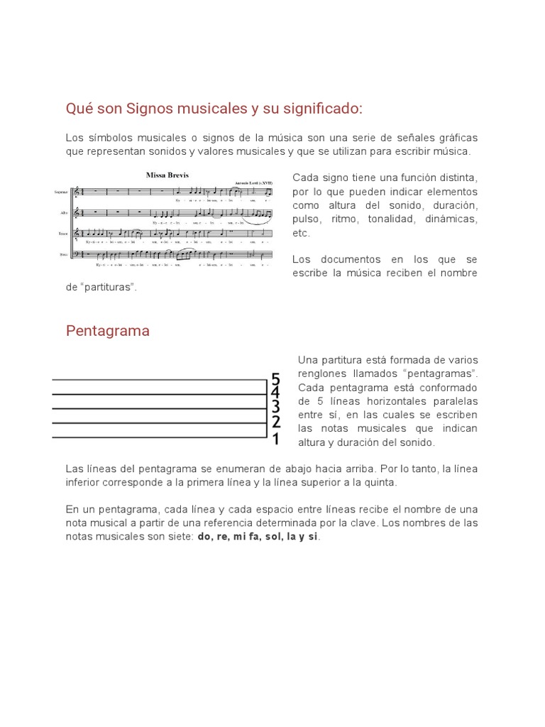 Simbolos Musicales Y Su Significado