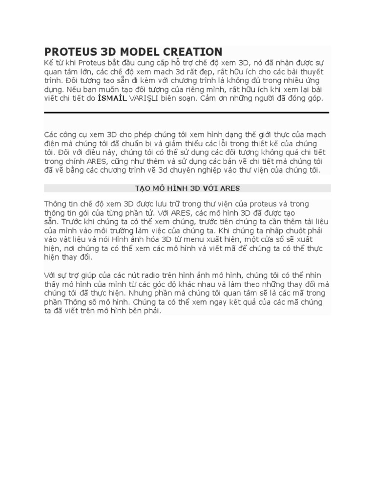 Proteus 3D Model Creation | PDF