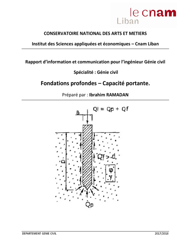 Oral Probatoire - Fondation Profonde | PDF | Fondation profonde | Fondation (construction)