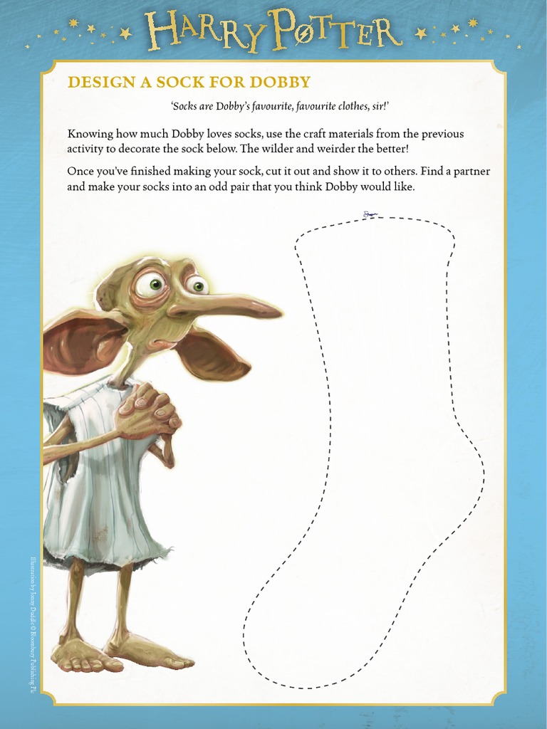 Design A Sock For Dobby: Socks Are Dobby's Favourite, Favourite Clothes ...