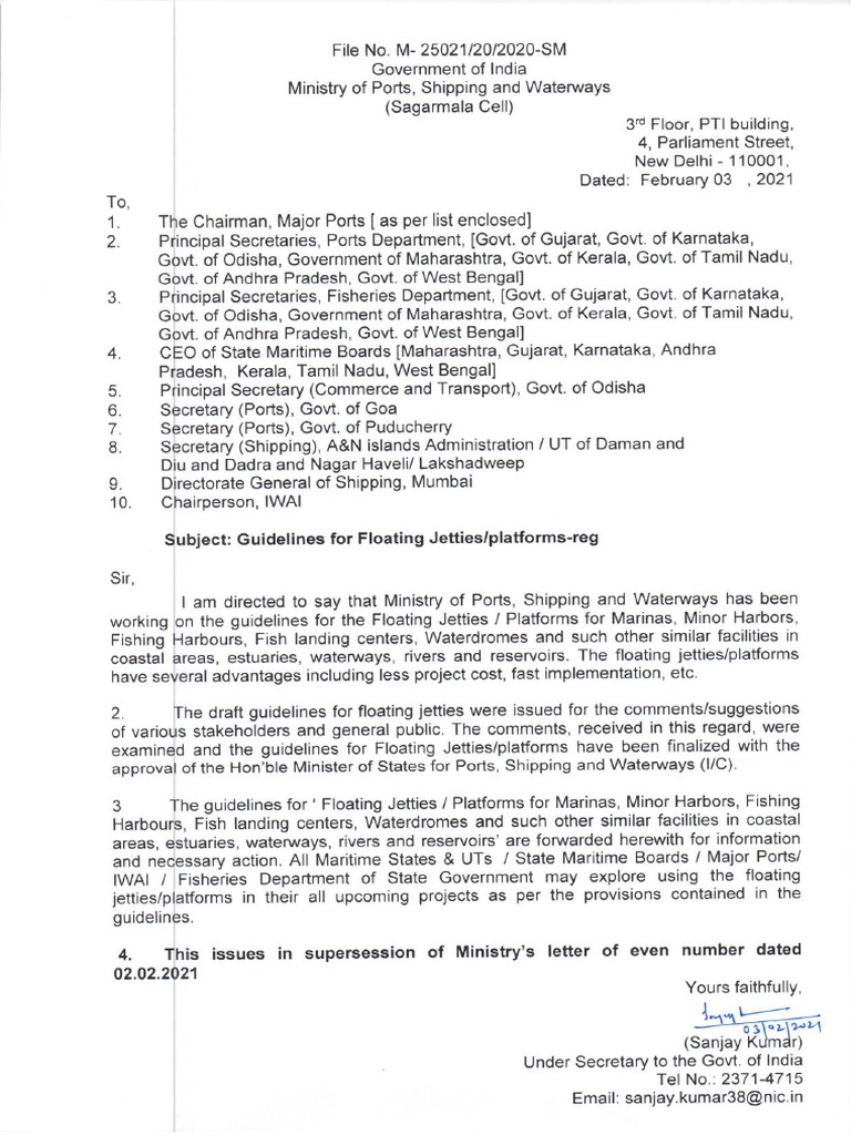 Forwarding Letter and Guidelines | PDF | Buoyancy | Tide