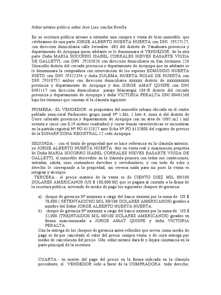 Señor Notario Publico Señor José Luis Concha Revilla | PDF | Derecho ...