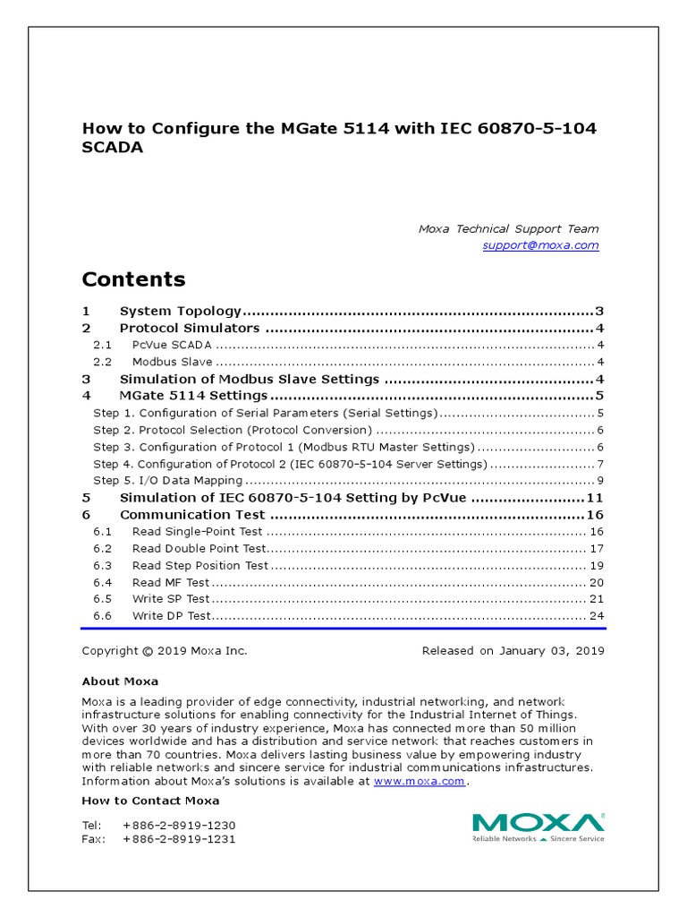 How To Configure The Mgate 5114 With Iec 60870 5 104 Scada Tech Note v1.0 | PDF | Scada ...