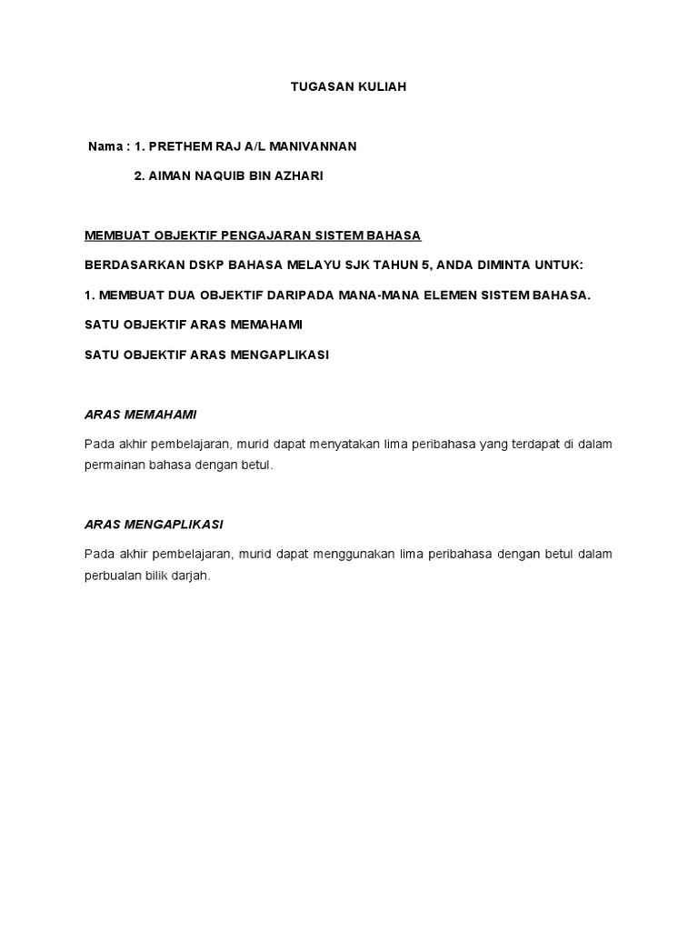 Tugasan M6 Objektif | PDF | Karier & Perkembangan