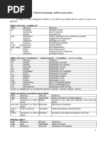 Prefixes and Suffixes | PDF | Pathology | Medical Specialties