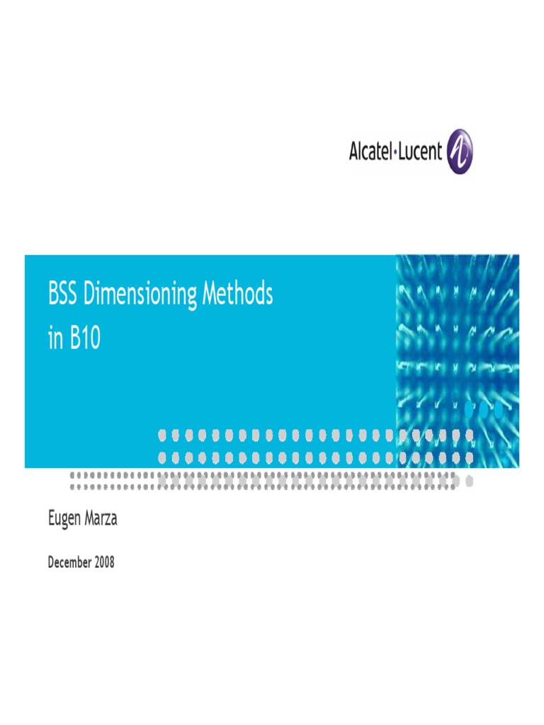 BSS Dimensioning Methods B10 | PDF | Telecommunications Engineering | Telecommunications