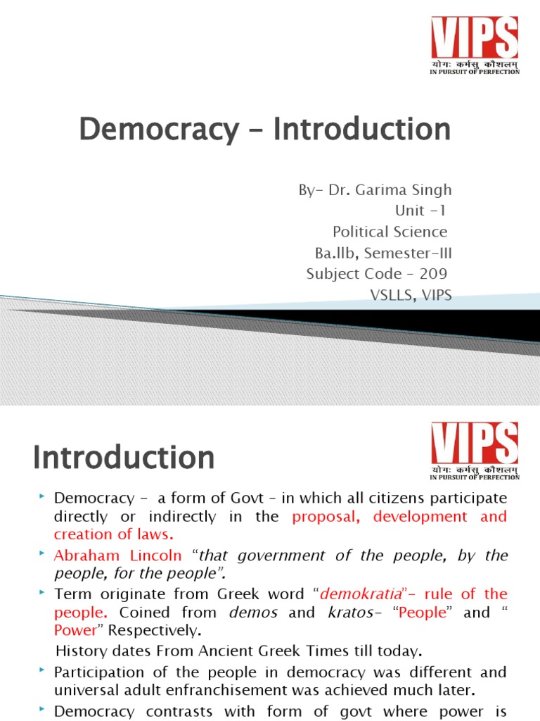 Democracy - Introduction | PDF | Political Ideologies | Democracy