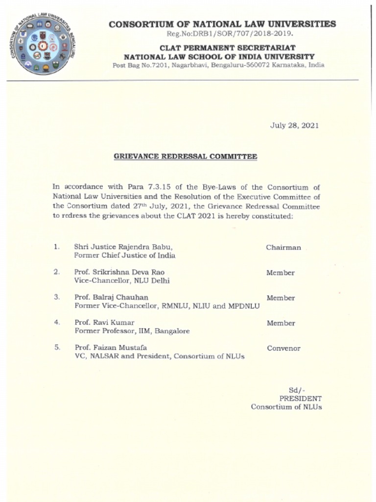 Grievance Redressal Committee | PDF