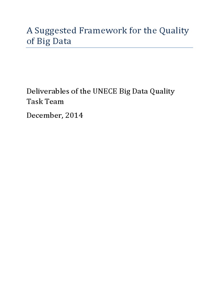 Big Data Quality Framework Final Jan08 2015 Pdf Statistics 6927