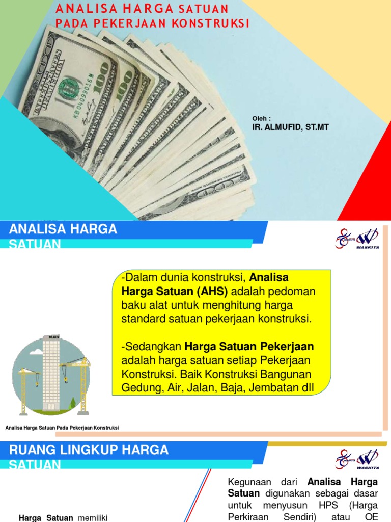 Materi Presentasi Analisa Harga Satuan Untuk Ska Muda-1 | PDF