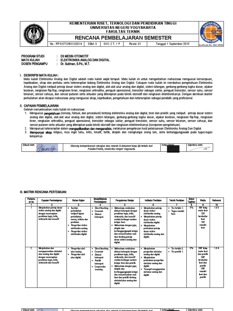 RPS Oto - Elektronika Analog Dan Digital | PDF
