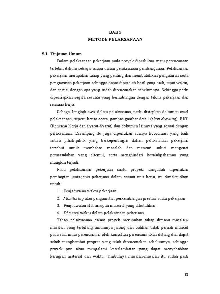 BAB 5 Fix METODE PELAKSANAAN | PDF