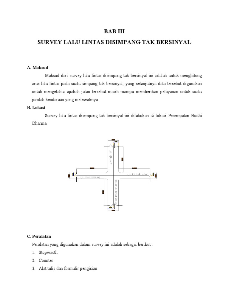 BAB III Simpang Tak Bersinyal Word | PDF | Bisnis | Teknologi & Rekayasa