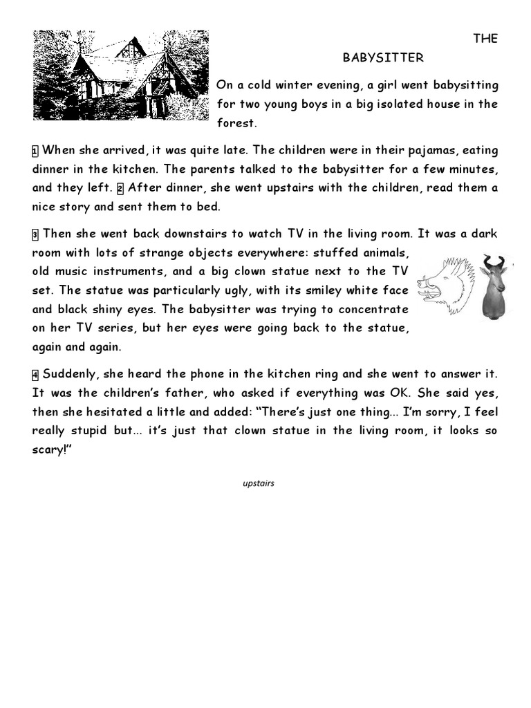 The Babysitter Reading Comprehension Exercises 41728 | PDF