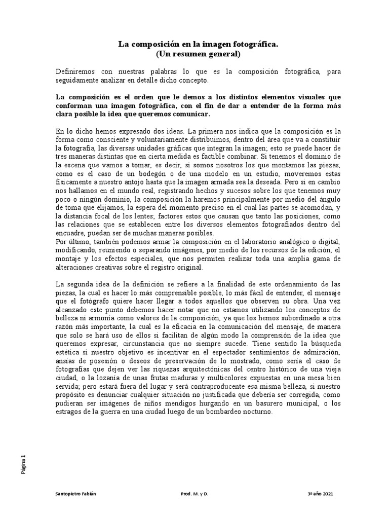 Composición Fotográfica: Claves y Técnicas | PDF | Perspectiva (Gráfica ...