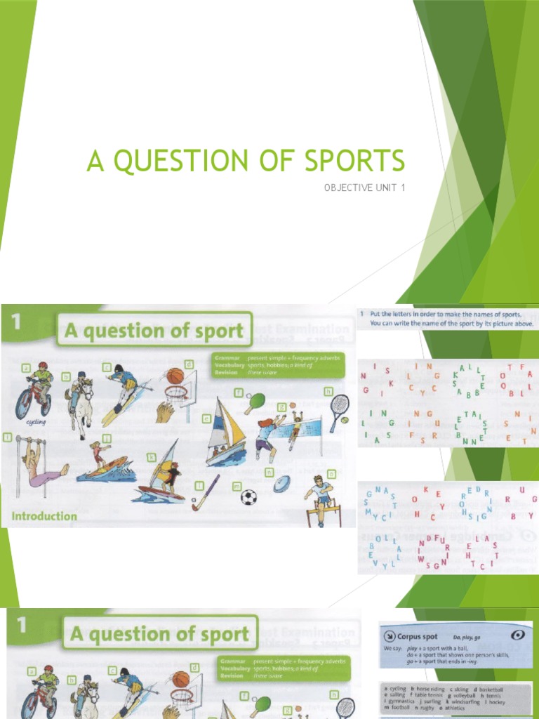 A Question of Sports: Objective Unit 1 | PDF