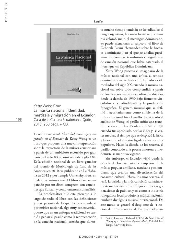 La Musica Nacional Identidad Mestizaje y Migracion | PDF | Ecuador ...