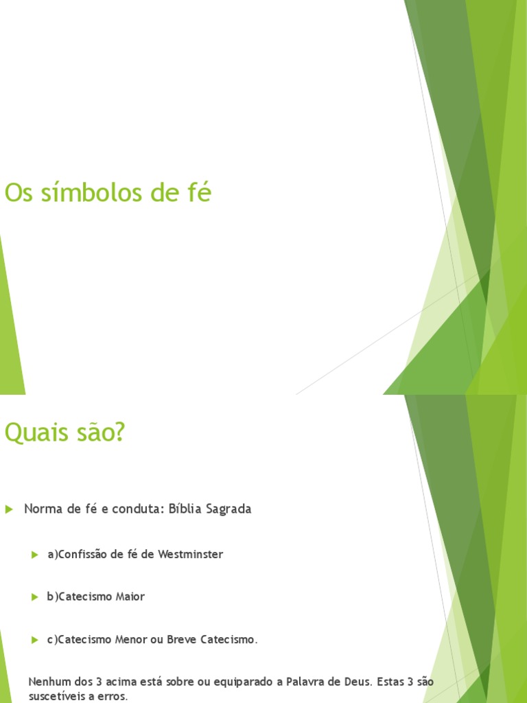 Cap. 11 - Nossos Símbolos de Fé | PDF