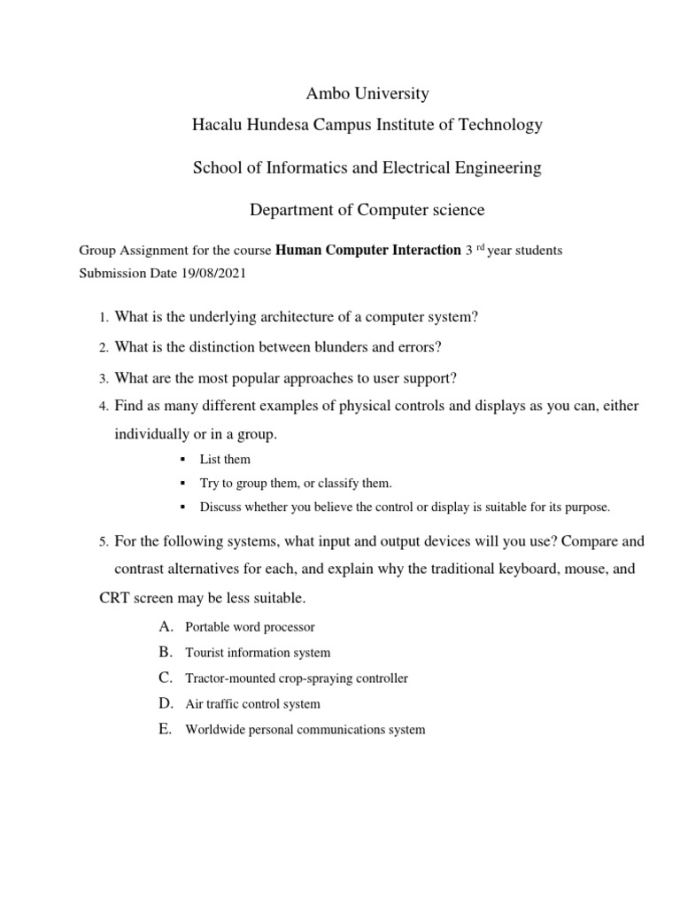 Hci Assignment 2021 | PDF