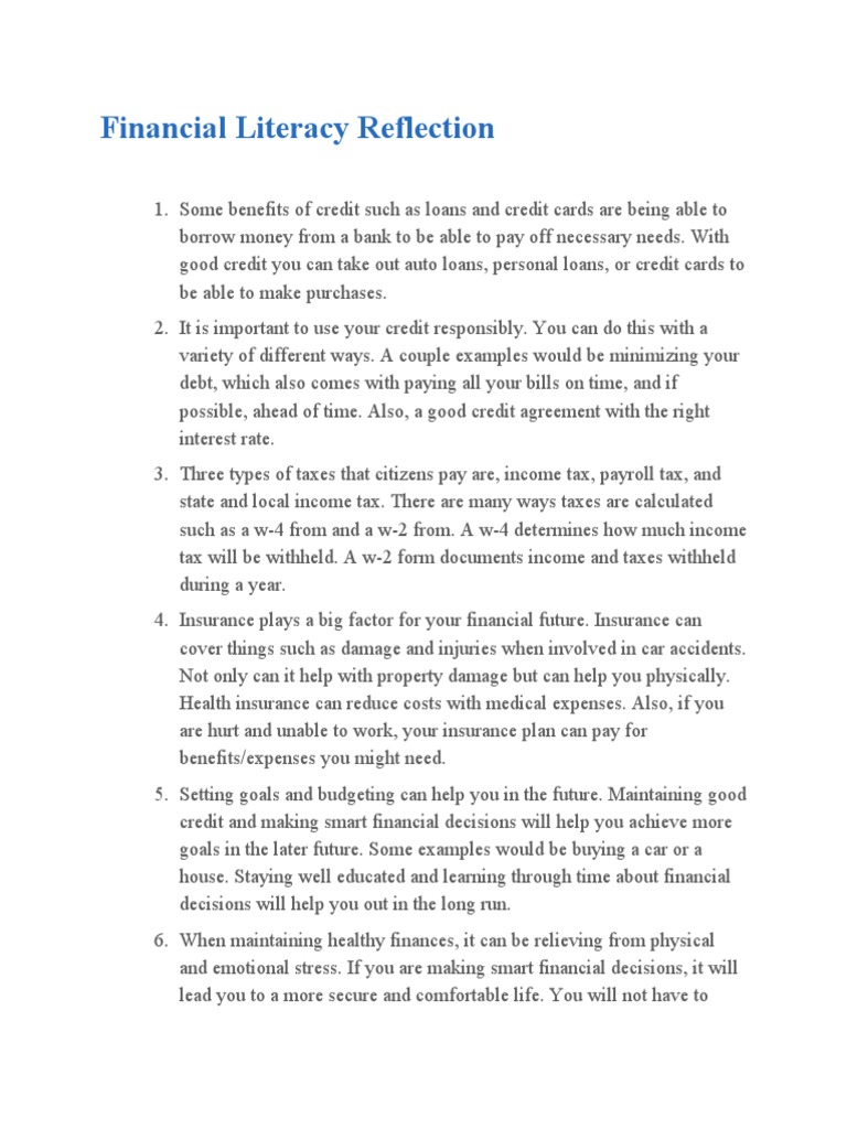 Financial Literacy | PDF