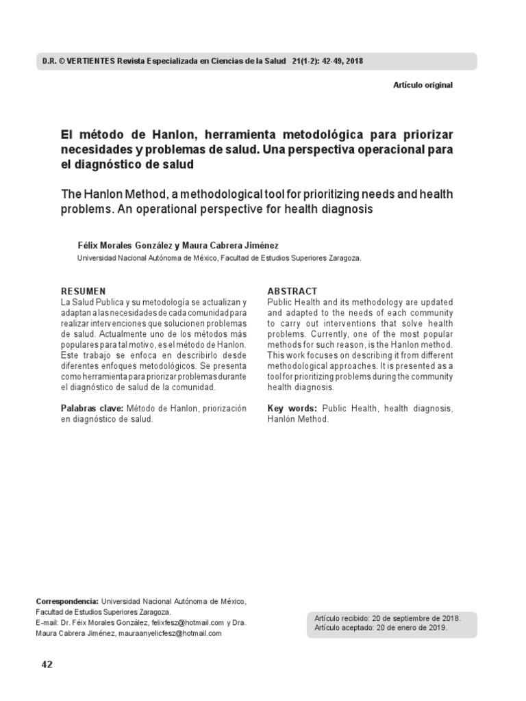 Método de Hanlon | PDF | Hospital | Ciencias de la Salud