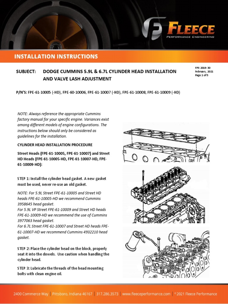 Valve Adjustment 67 Cummins