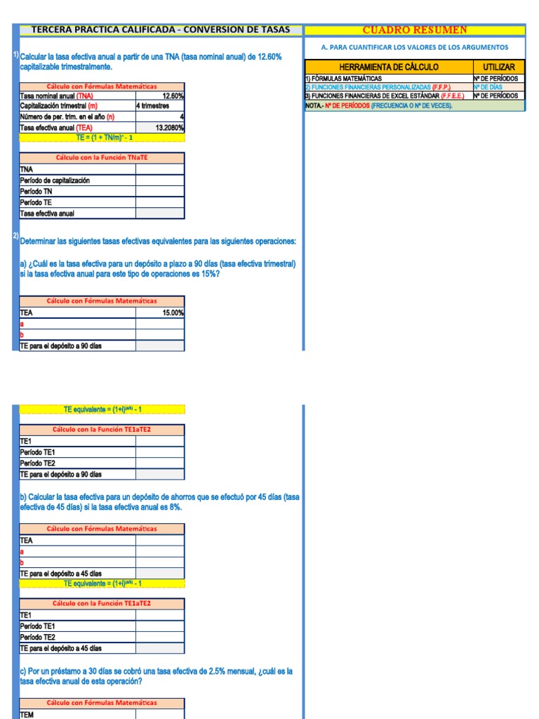 08 Clase 4 - Conversion de Tasas - Tercera Practica | PDF | Interés | Dinero