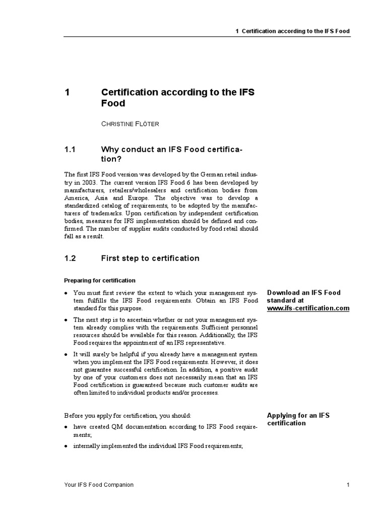 IFS Food Certification Guide | PDF | Audit | Certification