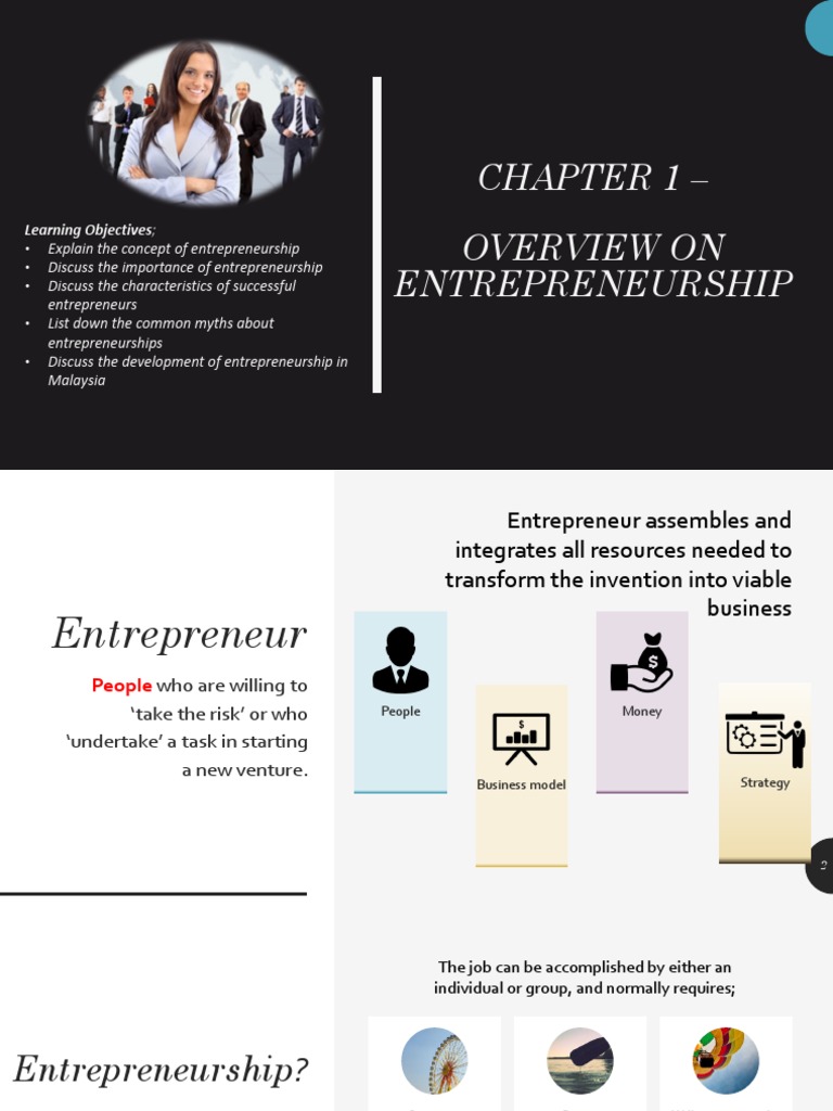 Chapter 1 - Overview On Entrepreneurship | PDF | Entrepreneurship ...