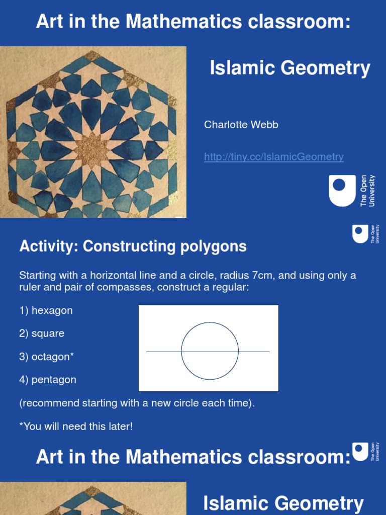 Art in The Mathematics Classroom: Islamic Geometry: Charlotte Webb ...