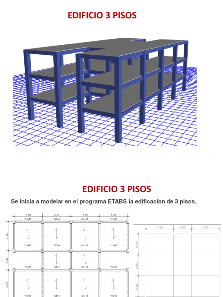 Modelado de Edificio de 3 Pisos en ETABS | PDF | Métodos y materiales de enseñanza