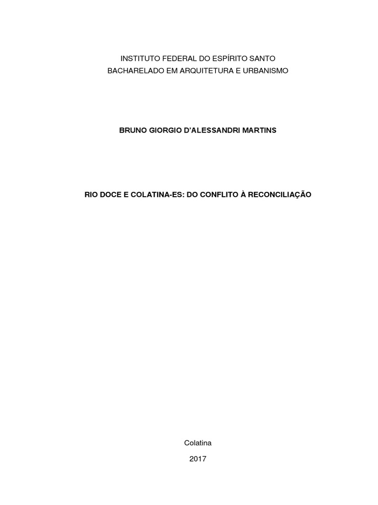 TCC PLF 2017 Bruno Com Ficha Catalográfica | PDF | Água | Paisagem