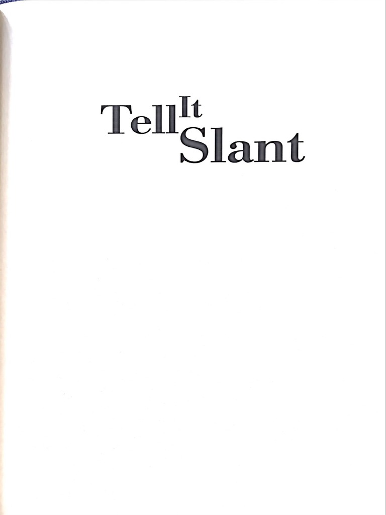 Tell It Slant | PDF