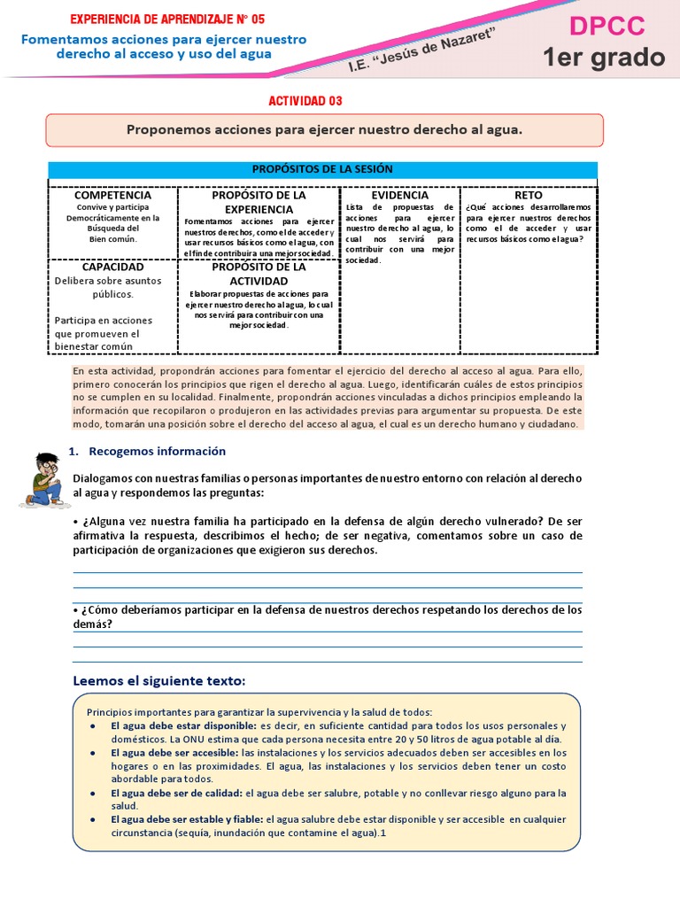 Actividad Exp 05 03 DPCC | PDF | Agua