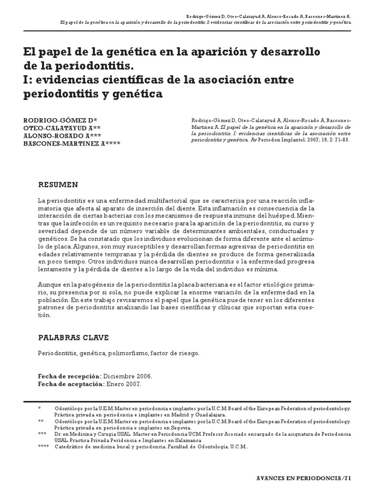 Articulo Perio Epi | PDF | Gene | Genotipo
