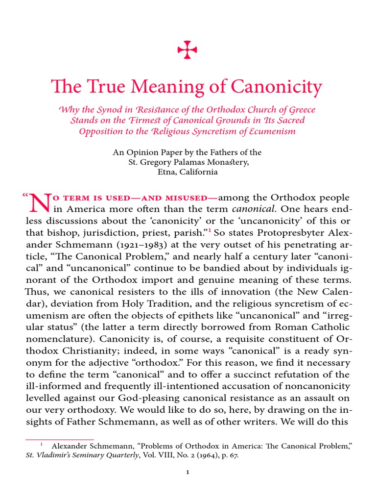 The True Meaning of Canonicity | PDF | Christian Church | Eastern ...