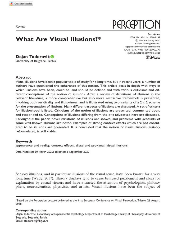 Visual Illusion Pdf Perception Illusion